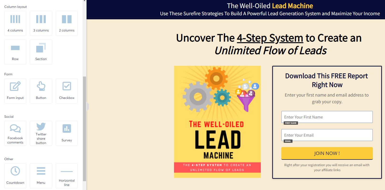 Understanding Section, Row, and Column In Systeme IO Builder - Ben The Web Builder